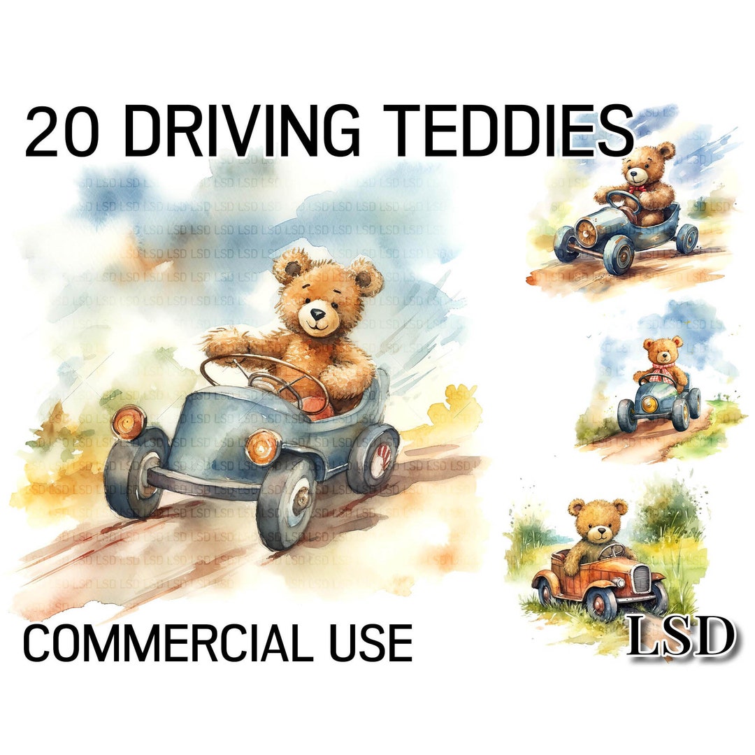 20 Teddy Bear Digital Clipart Pack-teddy Bear Image Bundle for Card ...