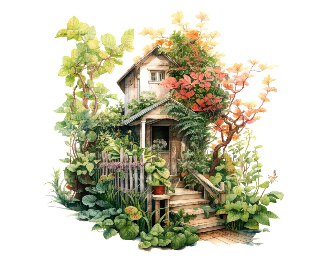 20 Overgrown Gardens Digital Clipart Pack Gardening Weeds - Etsy