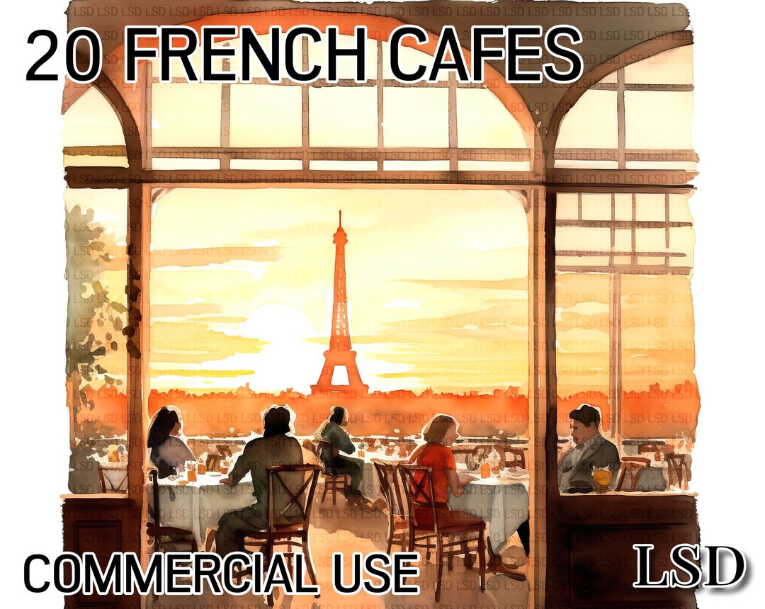20 French Cafe Clipart Bundle-images of Paris Cafe Interiors - Etsy