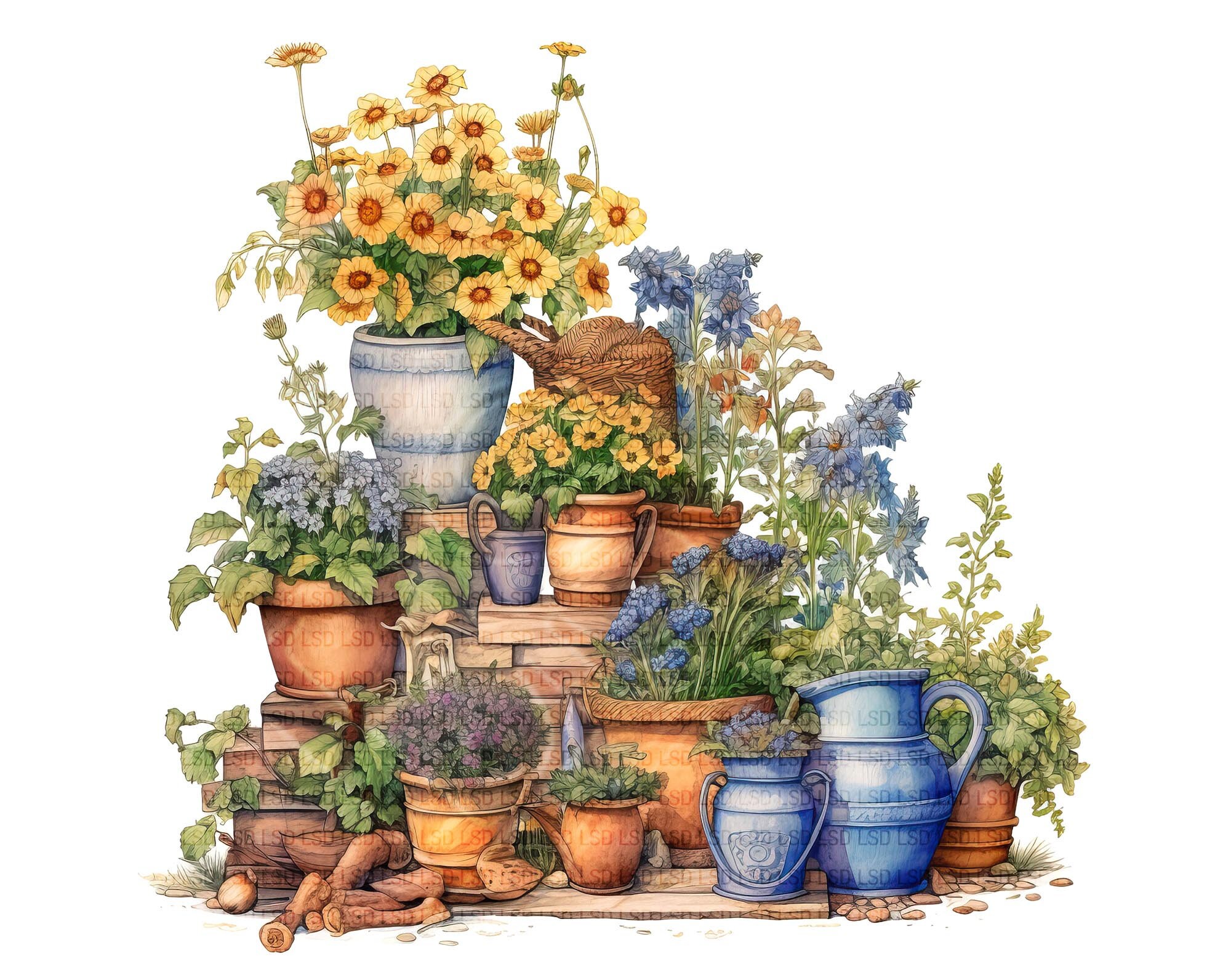 20 Rustic Garden Digital Clipart Pack-vintage Garden Aesthetic - Etsy