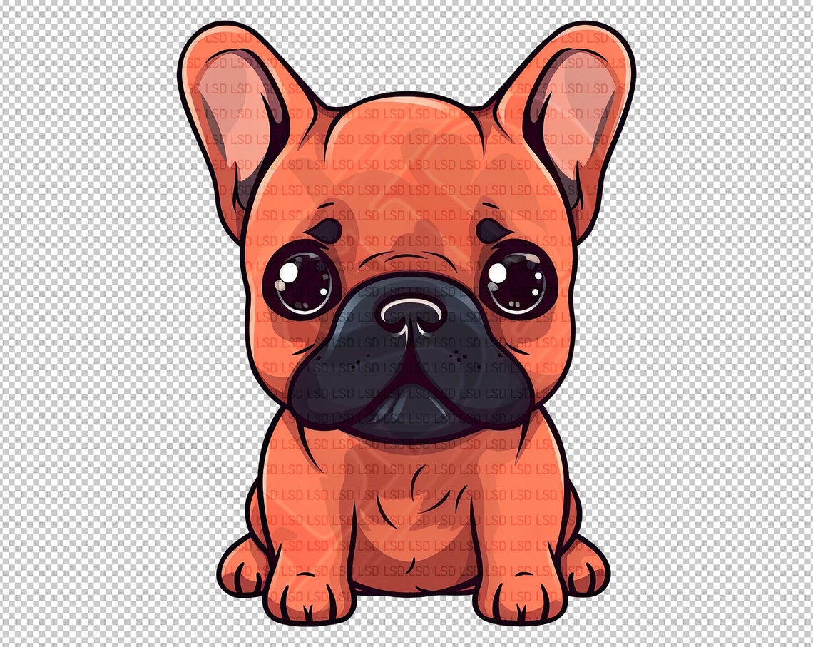 8 Cartoon French Bulldog PNG Clip Art Bundle Transparent PNG - Etsy Canada