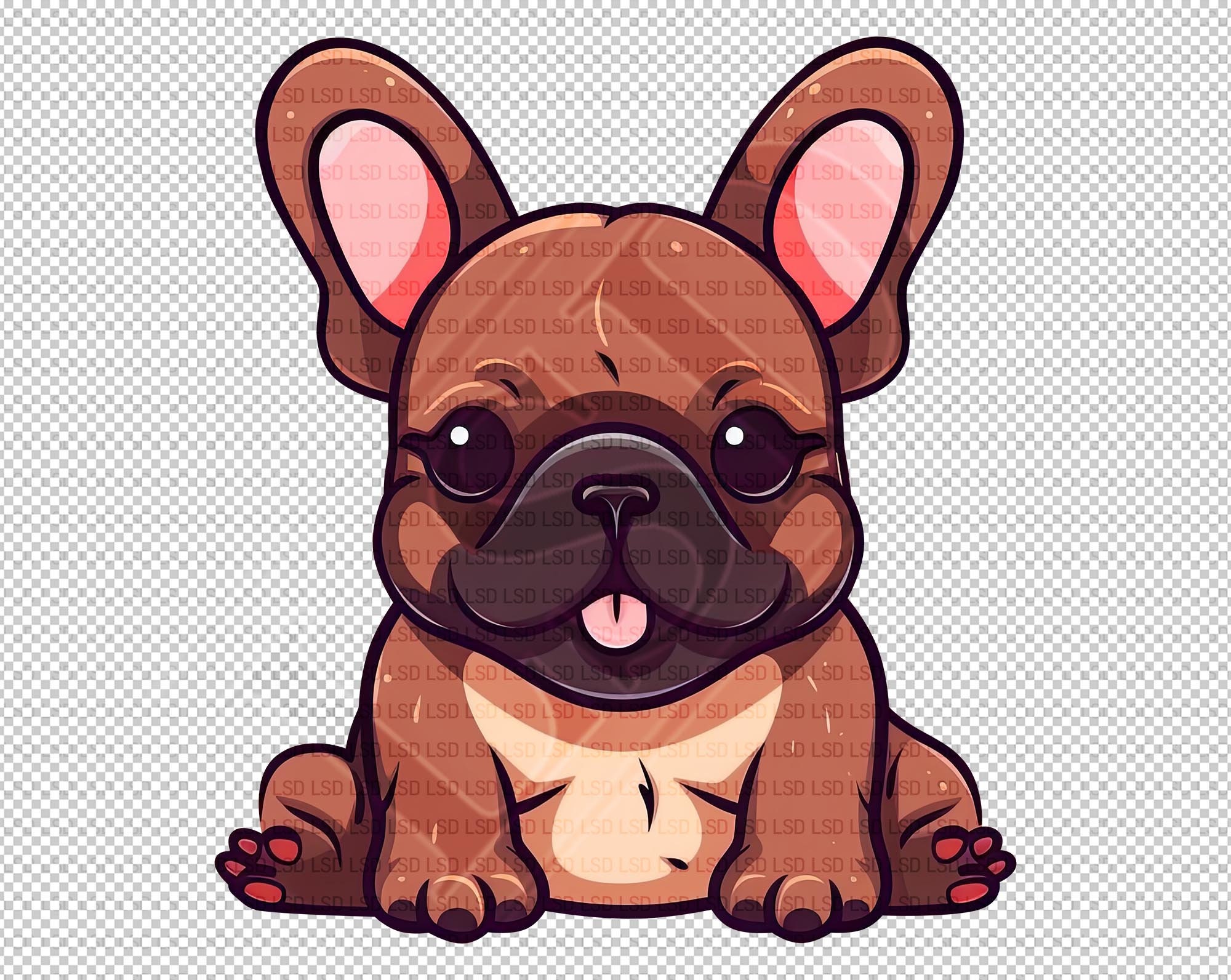8 French Bulldog PNG Clip Art Bundle Transparent PNG File - Etsy