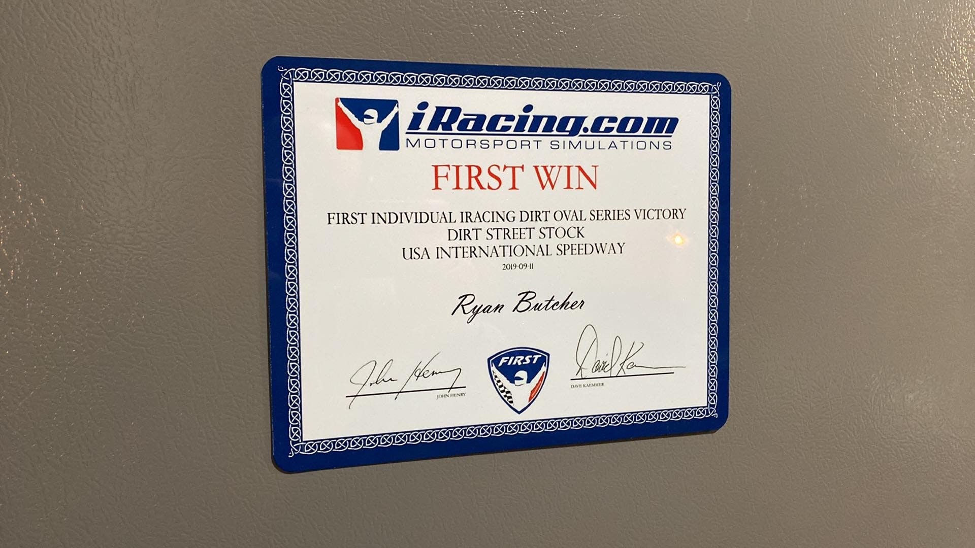 Iracing First Win Sim Racing Certificate Aluminum 8x10 Award - Etsy