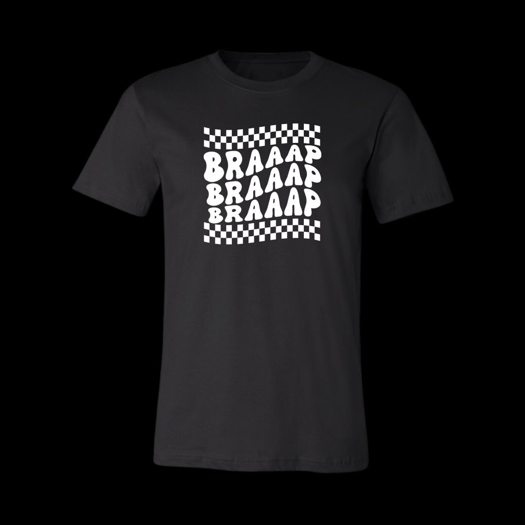 Braaap Checkered Racing Tee Shirt Kart Motocross Supercross Dirt Bike ...