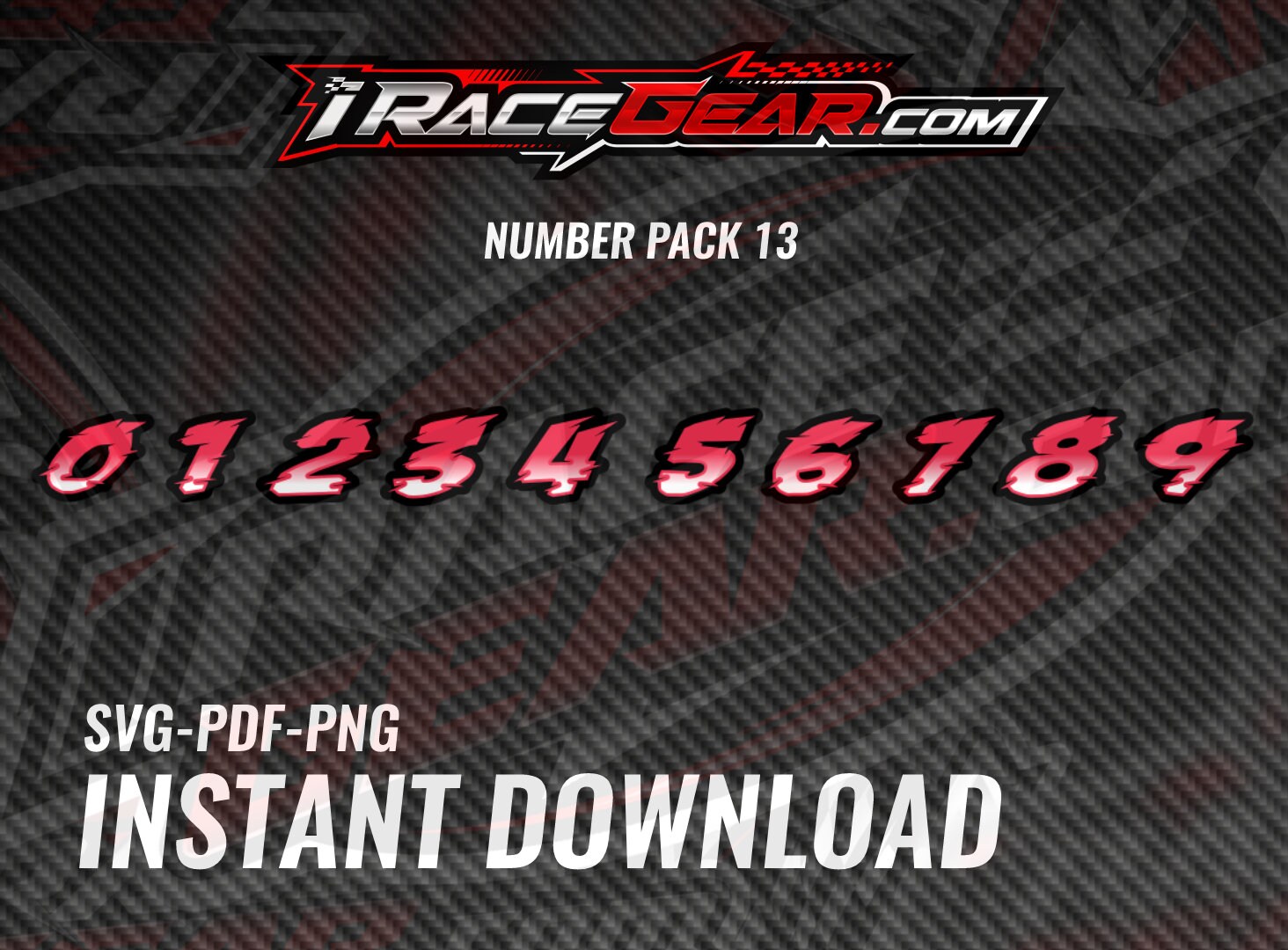 Race Car Racing Team Numbers Set Font Automobile Motorcycle Kart Dirt ...