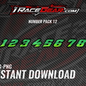 Race Car Racing Team Numbers Set Automobile Motorcycle Kart Dirt Track ...