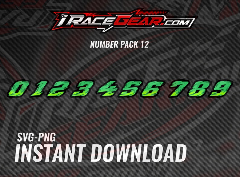 Race Car Racing Team Numbers Set Automobile Motorcycle Kart Dirt Track ...