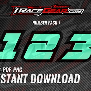 Race Car Racing Team Numbers Set Automobile Motorcycle Kart Dirt Track ...