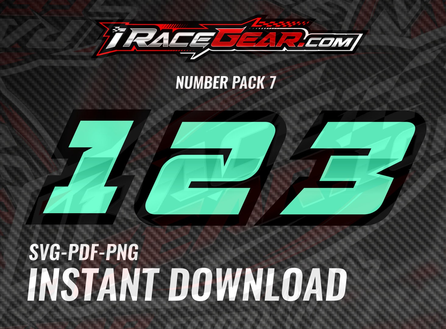 Race Car Racing Team Numbers Set Automobile Motorcycle Kart Dirt Track ...