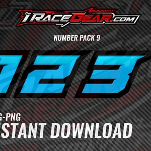 Race Car Racing Team Numbers Set Automobile Motorcycle Kart Dirt Track ...