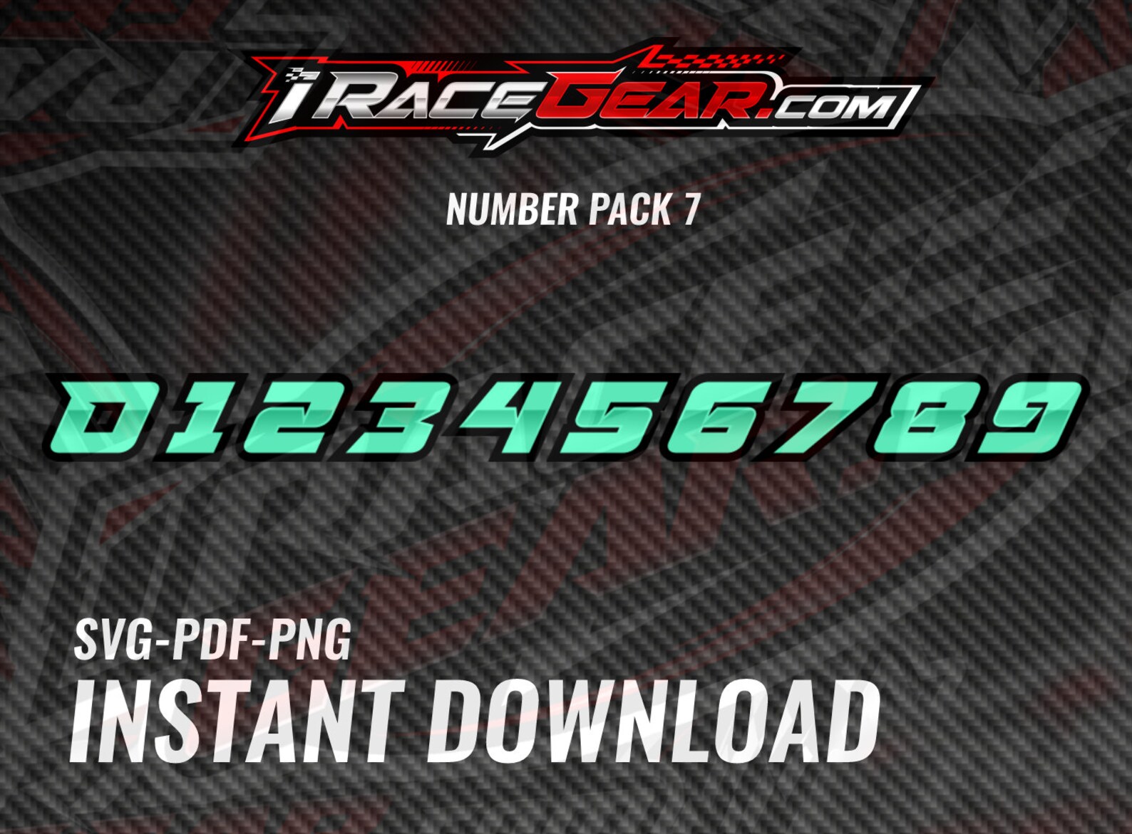 Race Car Racing Team Numbers Set Automobile Motorcycle Kart Dirt Track ...