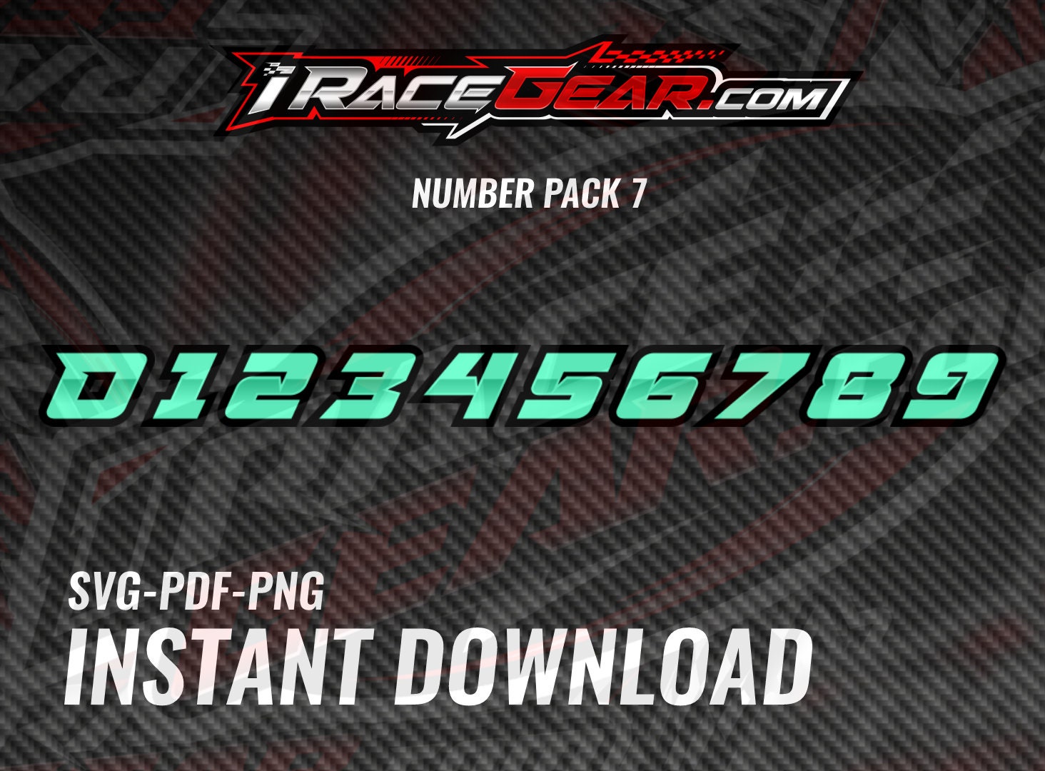 Race Car Racing Team Numbers Set Automobile Motorcycle Kart Dirt Track ...