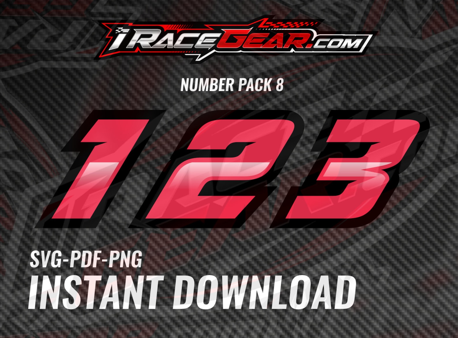 Race Car Racing Team Numbers Set Automobile Motorcycle Kart Dirt Track ...