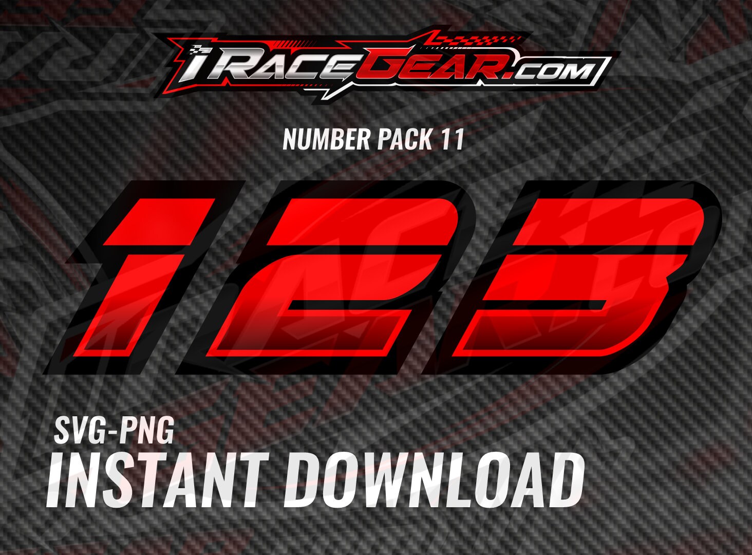 Race Car Racing Team Numbers Set Automobile Motorcycle Kart Dirt Track ...