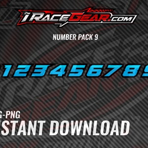 Race Car Racing Team Numbers Set Automobile Motorcycle Kart Dirt Track ...