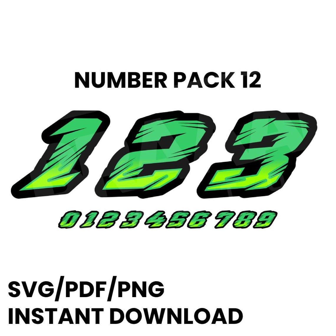 Race Car Racing Team Numbers Set Automobile Motorcycle Kart Dirt Track ...