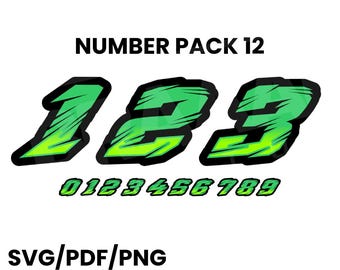 Race Car Racing Team Numbers Set Automobile Motorcycle Kart Dirt Track ...