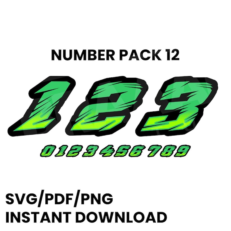 Race Car Racing Team Numbers Set Automobile Motorcycle Kart Dirt Track ...
