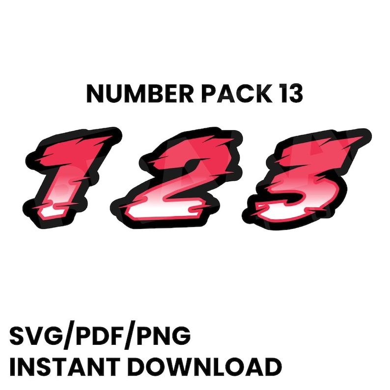 Race Car Racing Team Numbers Set Font Automobile Motorcycle Kart Dirt ...