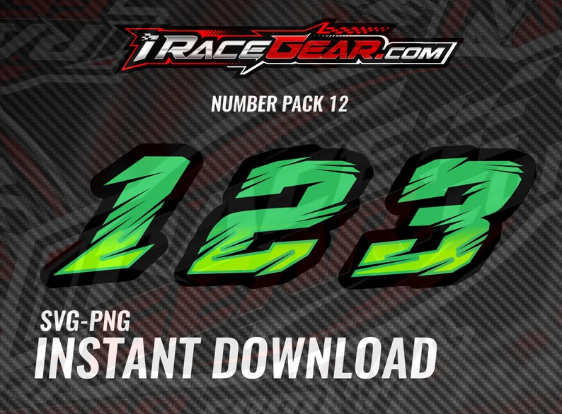 Race Car Racing Team Numbers Set Automobile Motorcycle Kart Dirt Track ...