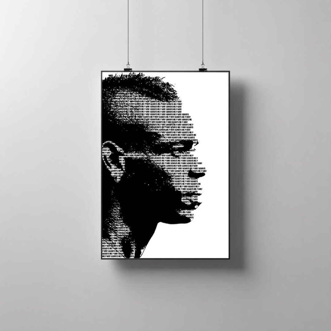 WHY ALWAYS ME ? Bold Football Personality Typographic Portrait Poster ...