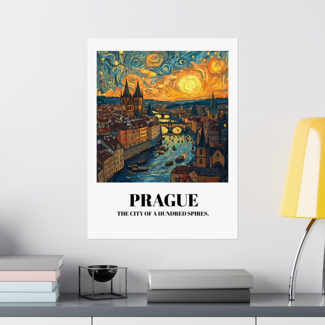 Prague Poster - Van Gogh Style Wall Art | the City of a Hundred Spires ...