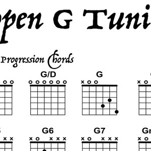 Open G Tuning Guide Guitar Poster - Etsy