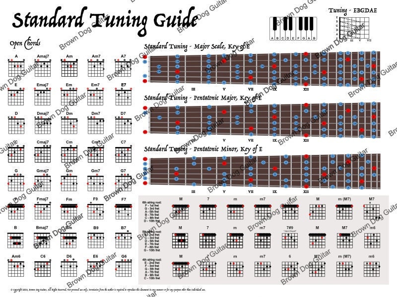 Standard Tuning Guide Guitar Poster - Etsy