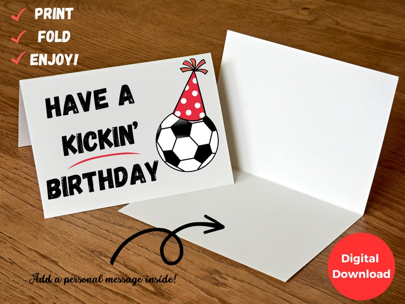 Soccer Birthday Card - Printable, Download - Etsy