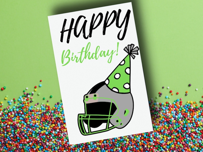 Football Birthday Card - Printable, Digital Download - Etsy