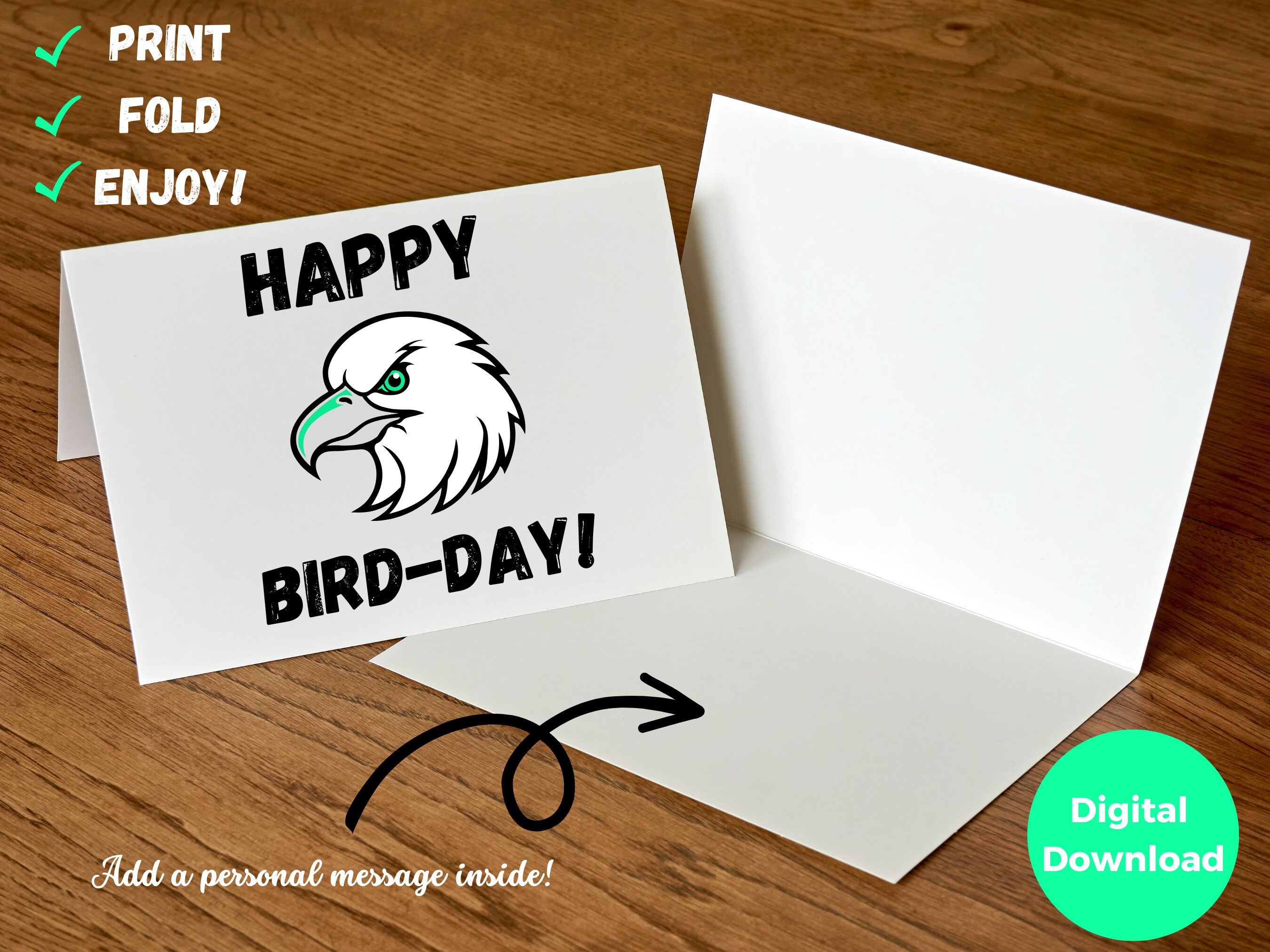 Happy Bird-day Card - Printable Download - Etsy