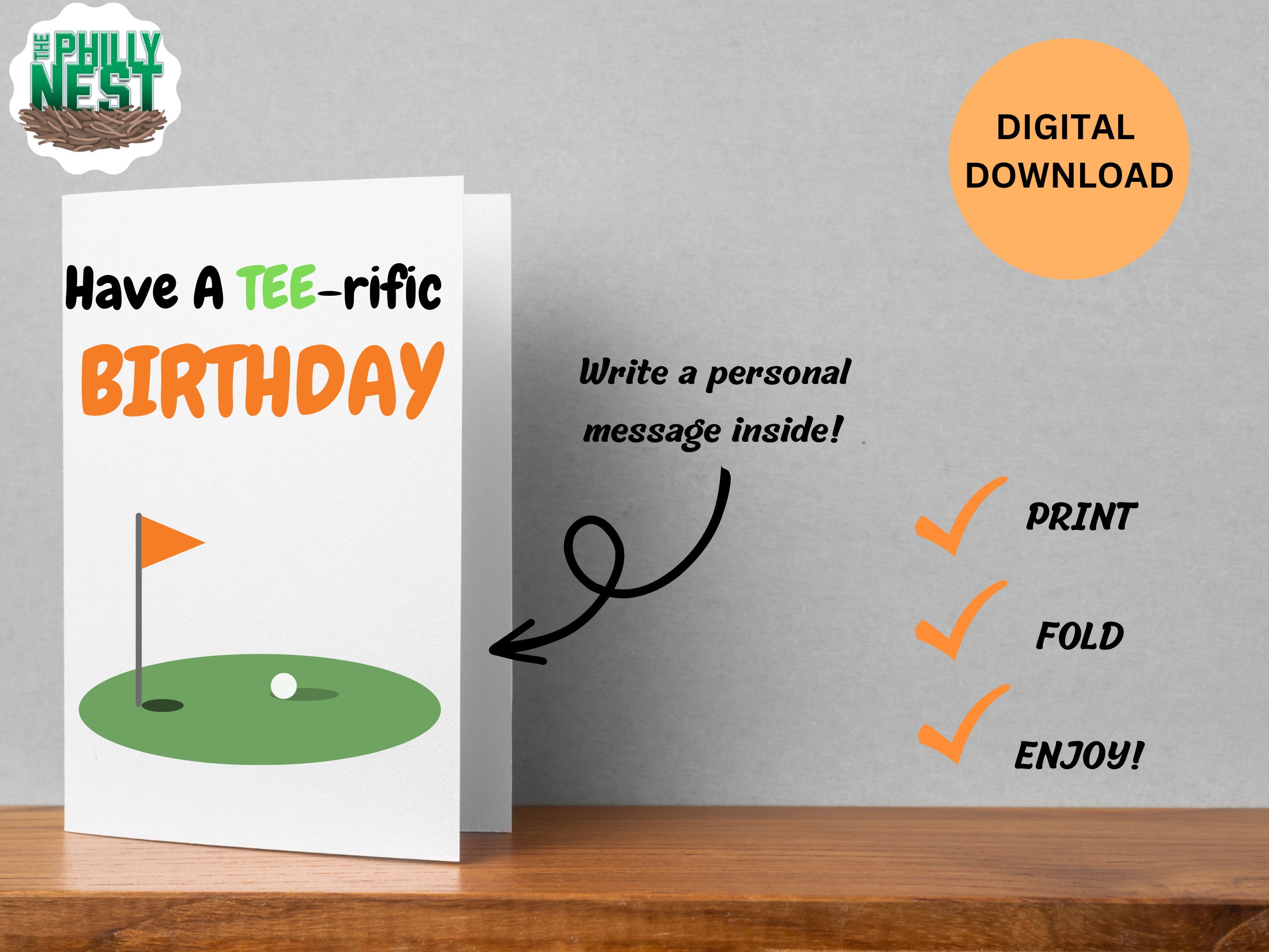 Golf Birthday Card - Printable, Digital Instant Download - Etsy
