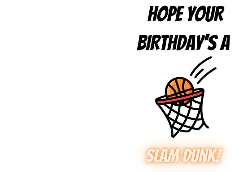 Basketball Birthday Card - Printable Download - Etsy