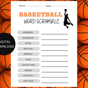 Basketball Word Scramble Game Printable, Instant Download - Etsy