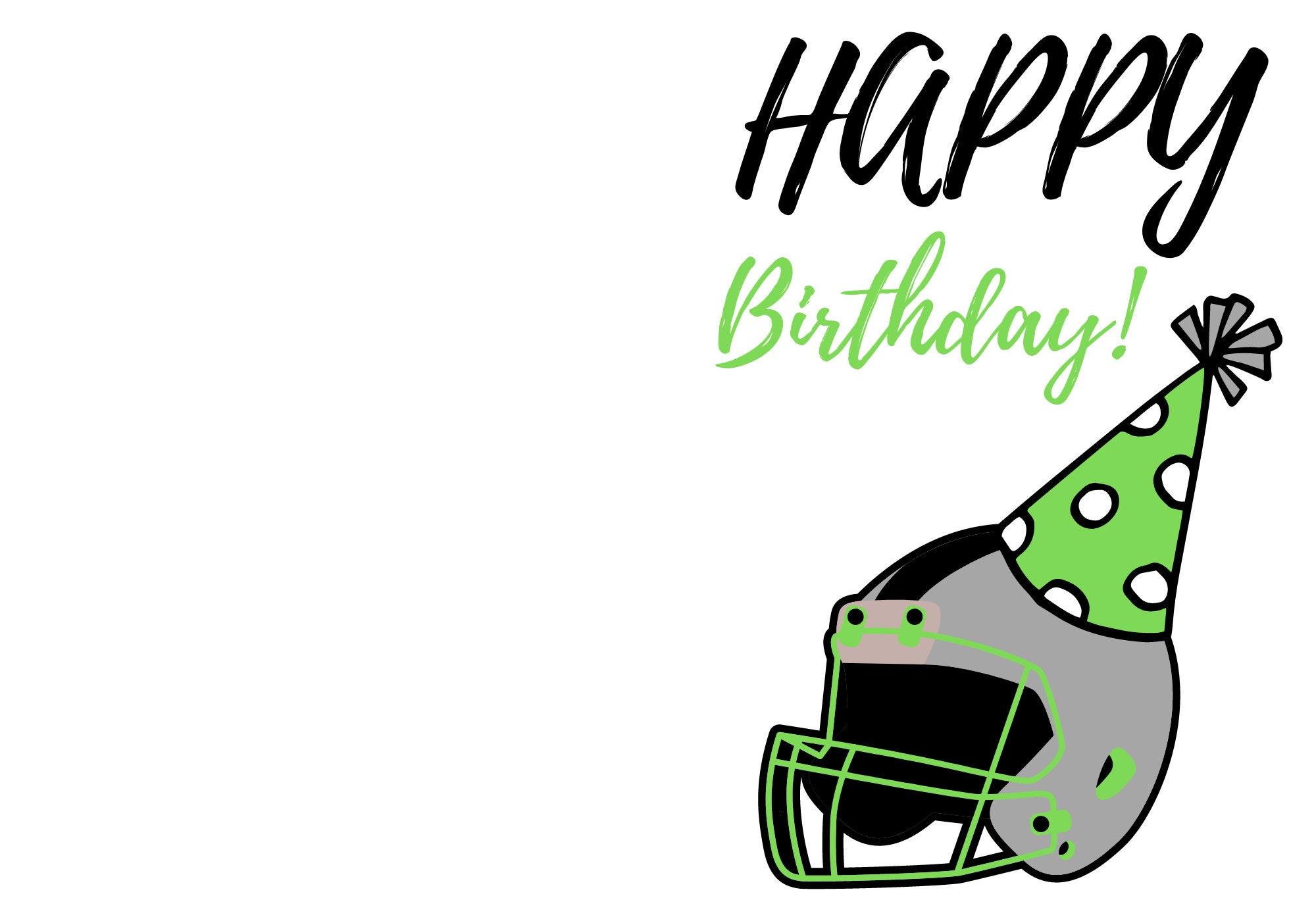 Football Birthday Card - Printable, Digital Download - Etsy