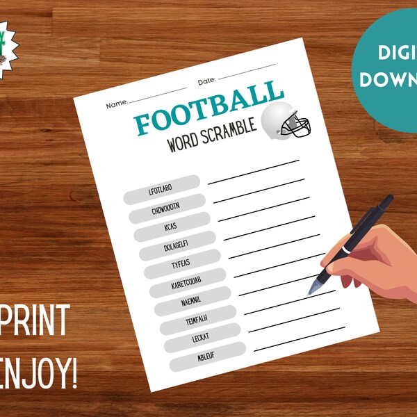 Football Scramble Game - Etsy