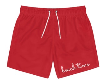 FKL Men's Red Swim Trunks - Etsy
