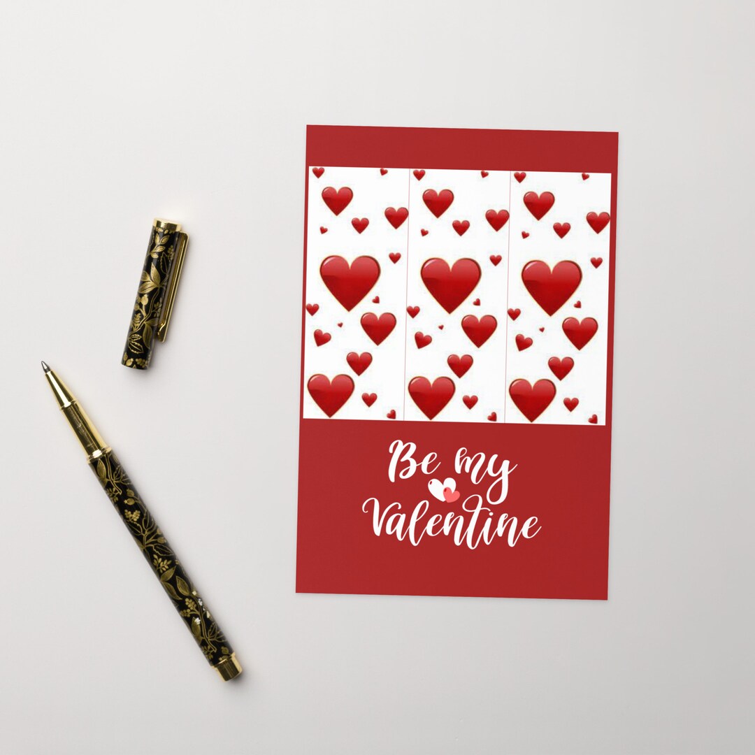 Valentine Greeting Card, Be My Valentine - Etsy