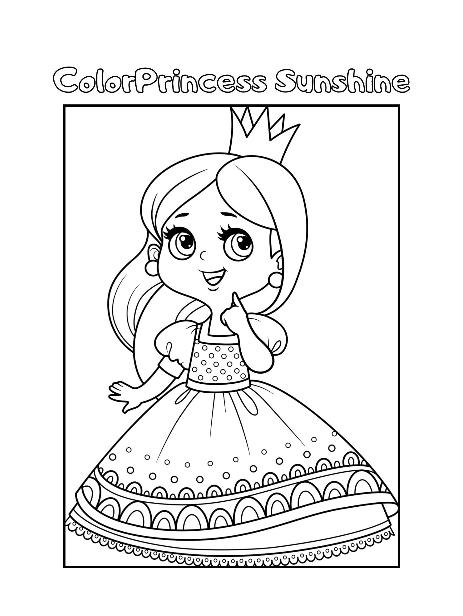 Printable Princess Coloring Worksheet for Preschooler Kindergartner and ...