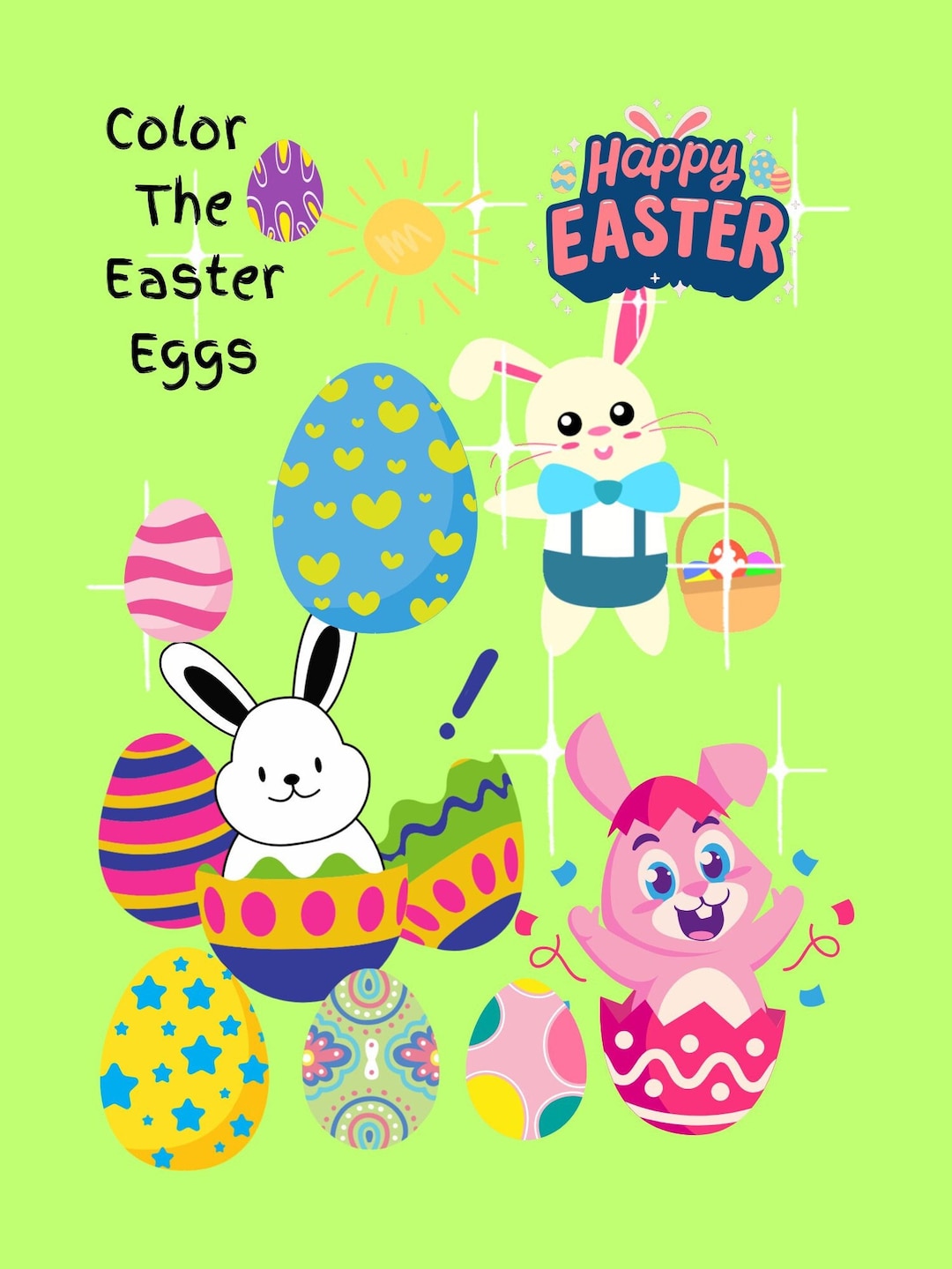 Printable Easter Egg Coloring Worksheets for Preschool, Kindergartner ...