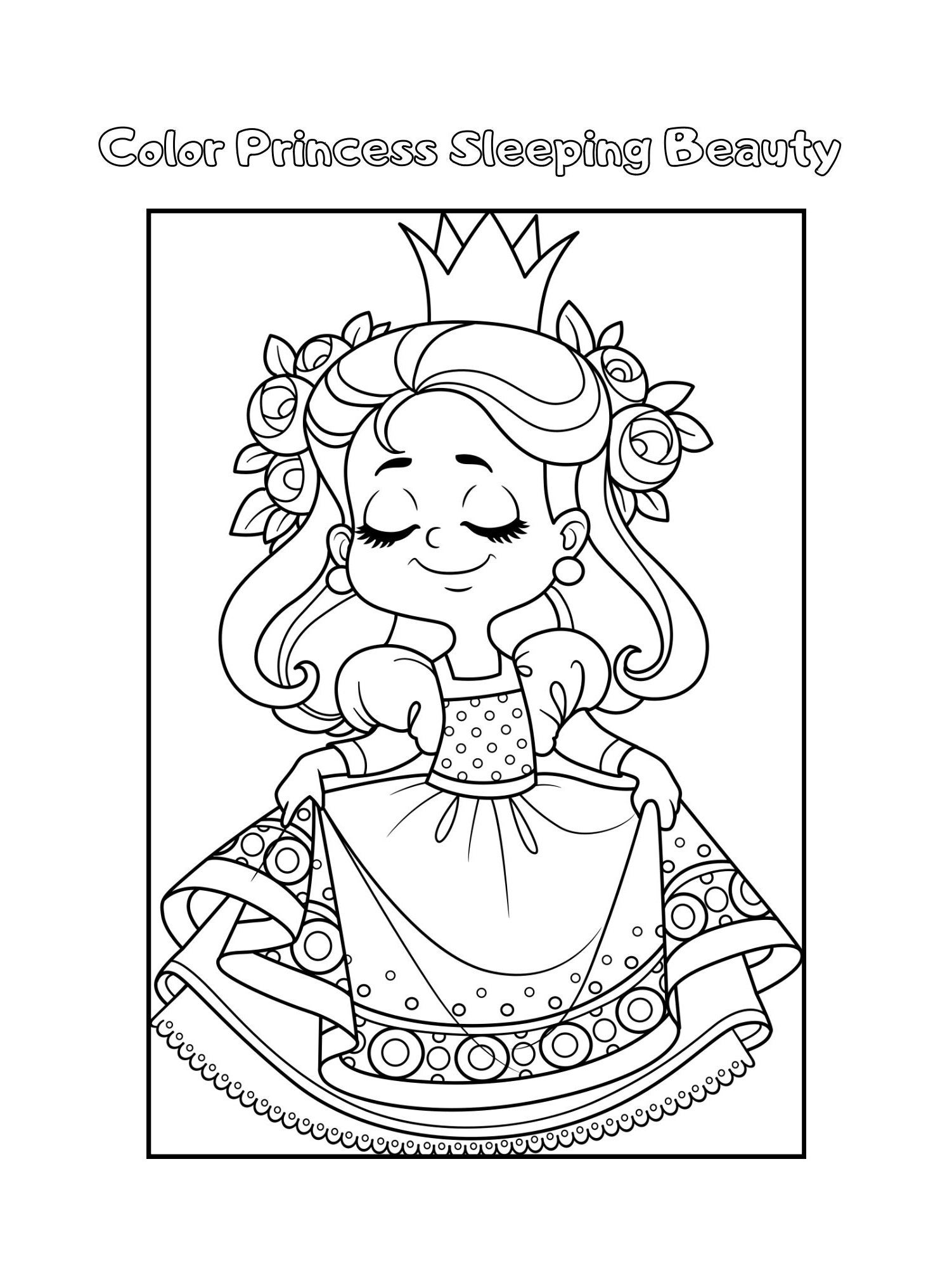 Printable Princess Coloring Worksheet for Preschooler Kindergartner and ...