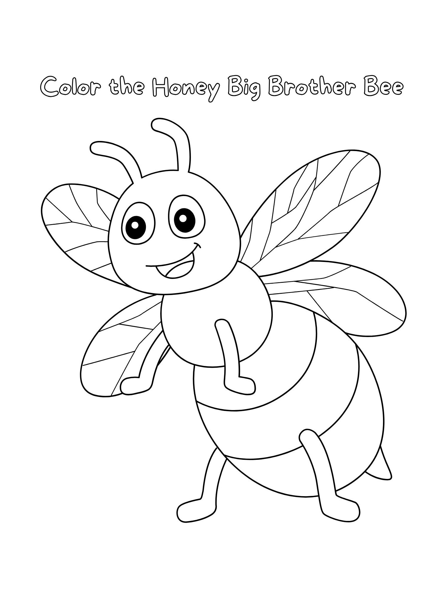 Printable Bee Coloring Pages for Kindergarten, Daycare and Grade School ...