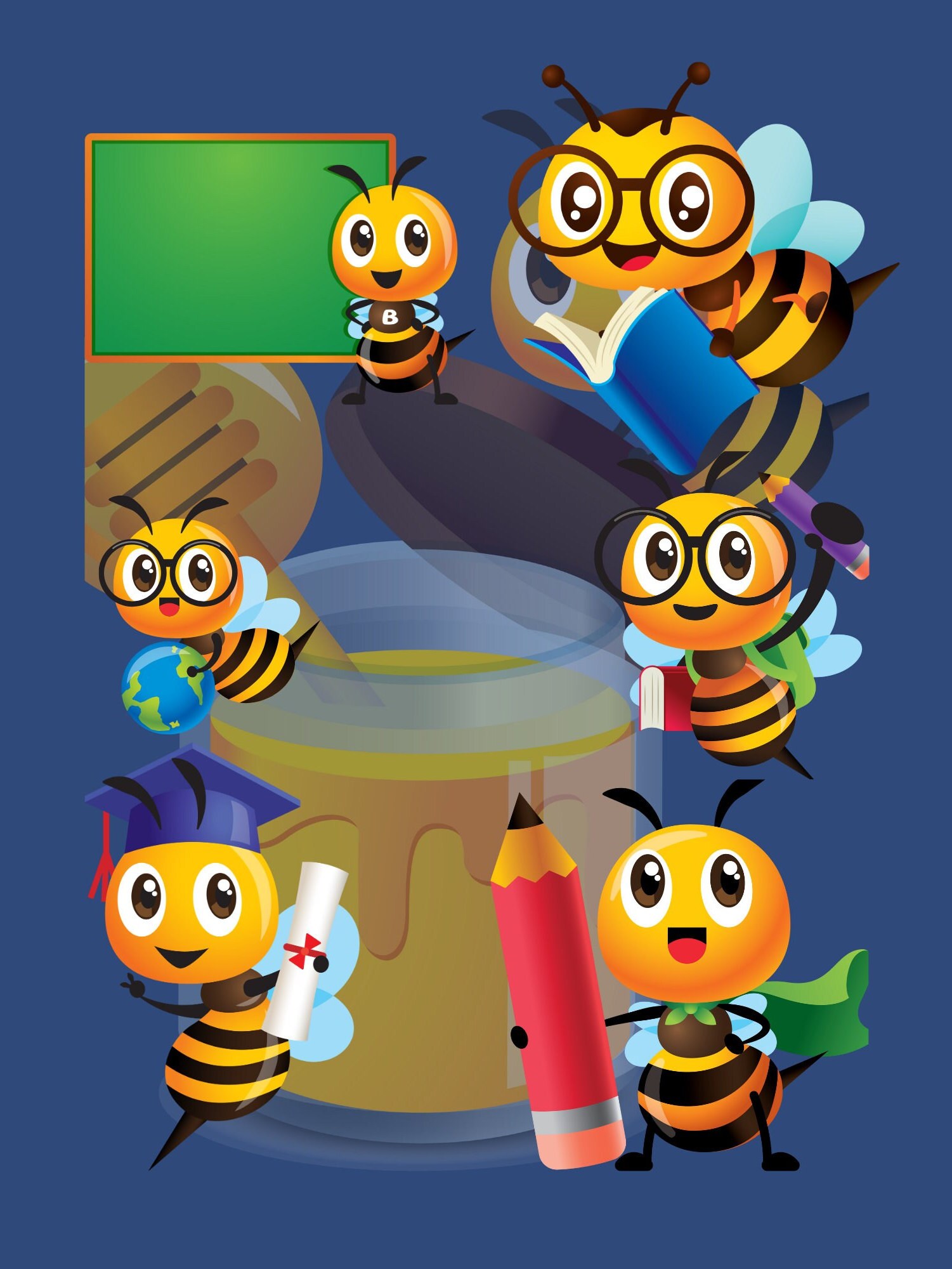 Printable Busy Bee Spelling Words and Number Worksheet for Grade School ...