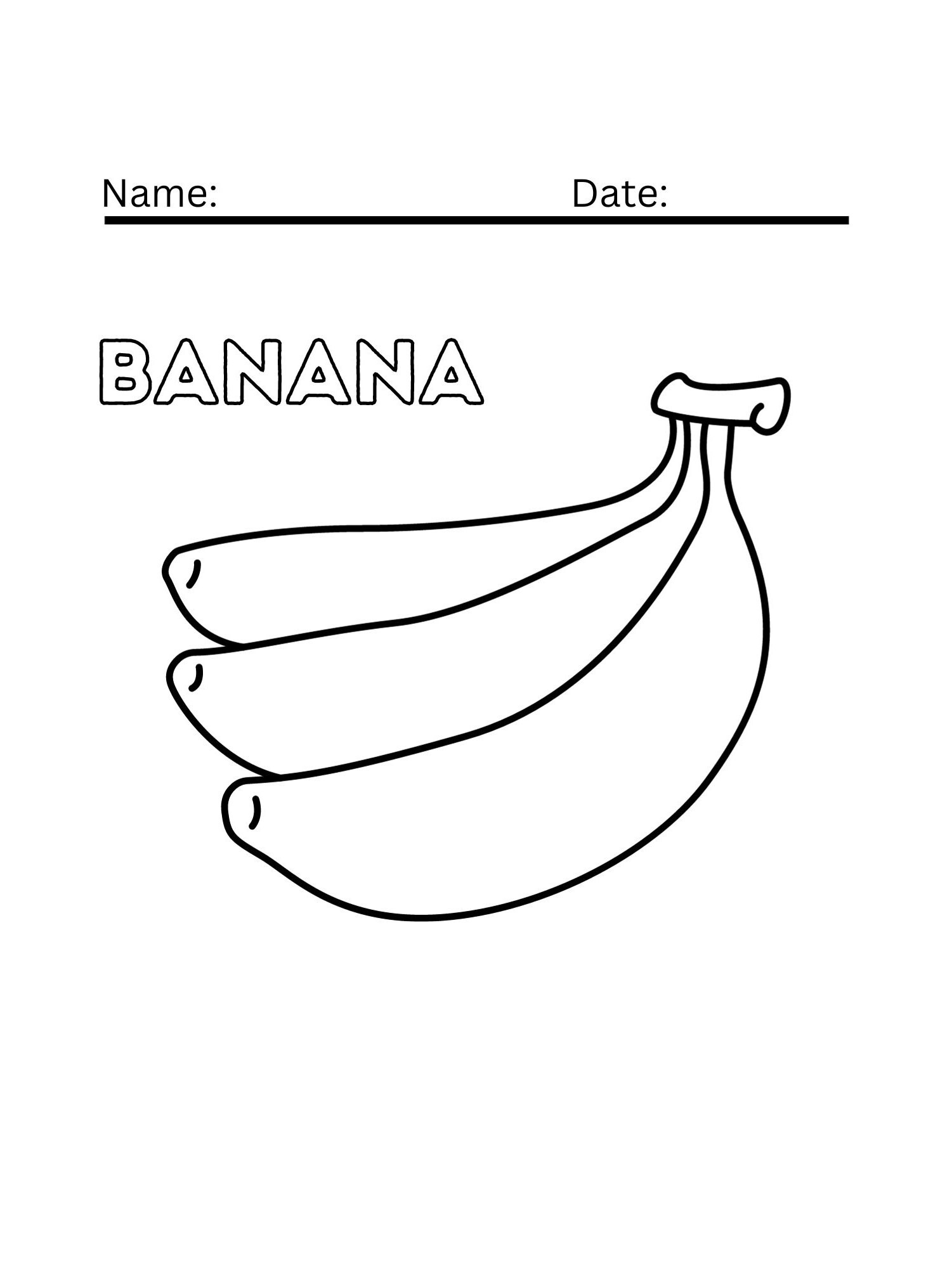 Printable Fruit and Veggie Coloring Worksheet for Preschooler ...