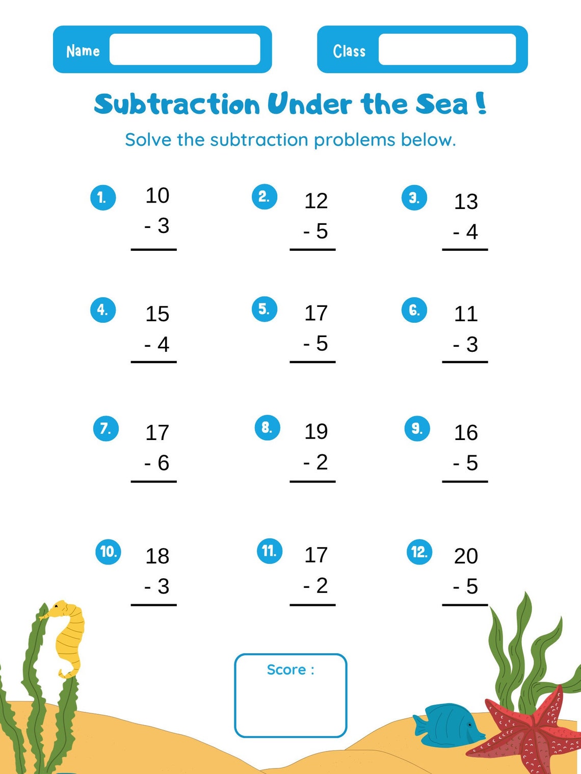 Printable Math and Tracing Worksheet for Grade School 1st-3rd Students ...