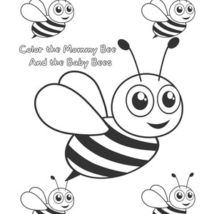 Printable Bee Coloring Pages for Kindergarten, Daycare and Grade School ...