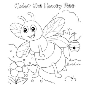Printable Bee Coloring Pages for Kindergarten, Daycare and Grade School ...