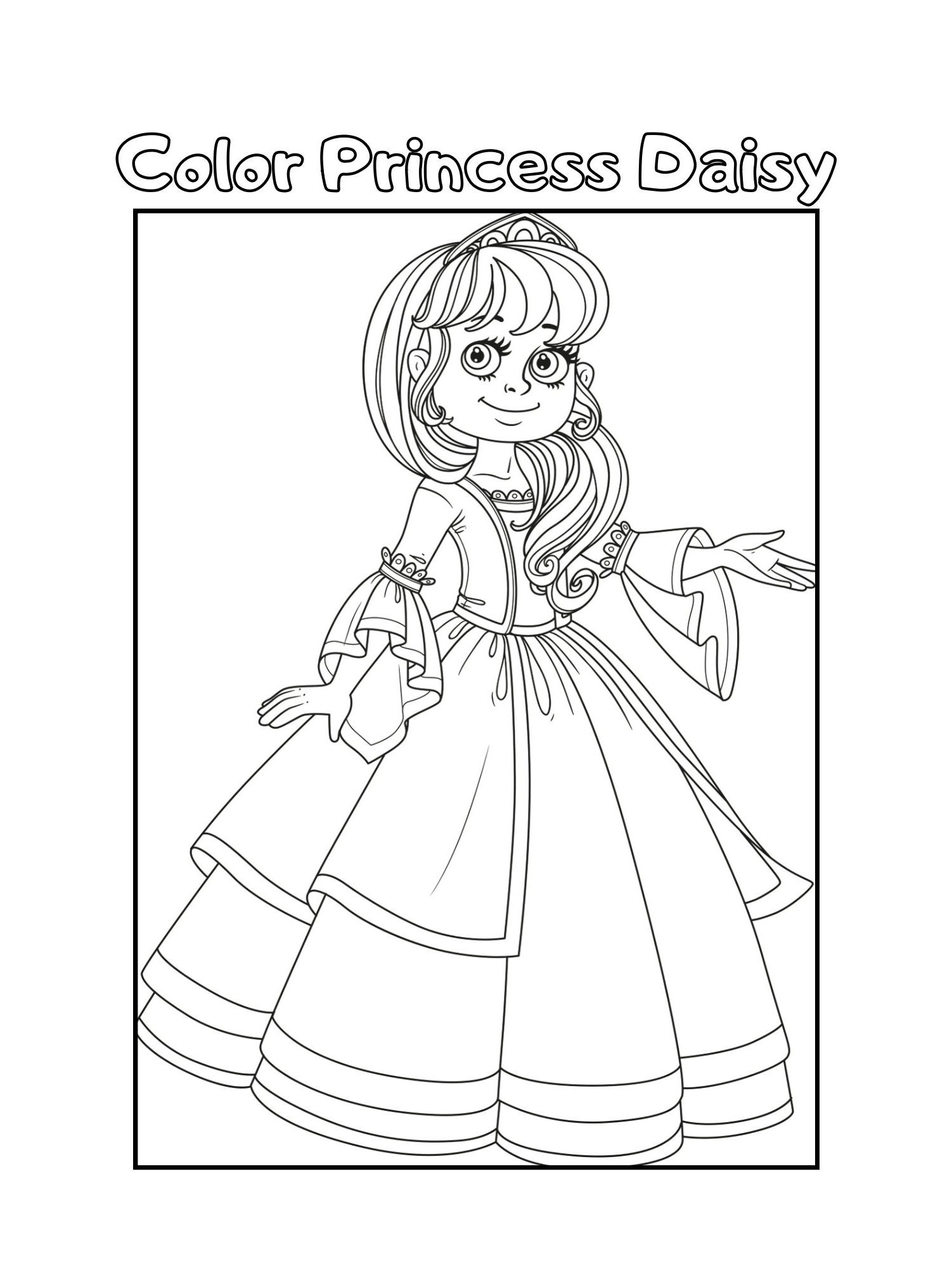 Printable Princess Coloring Worksheet for Preschooler Kindergartner and ...