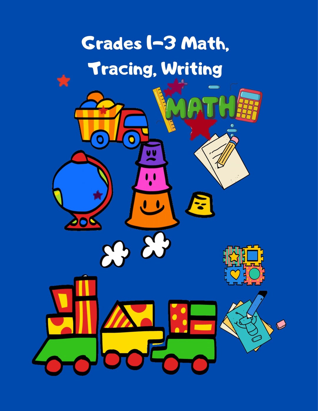 Printable Math and Tracing Worksheet for Grade School 1st-3rd Students ...