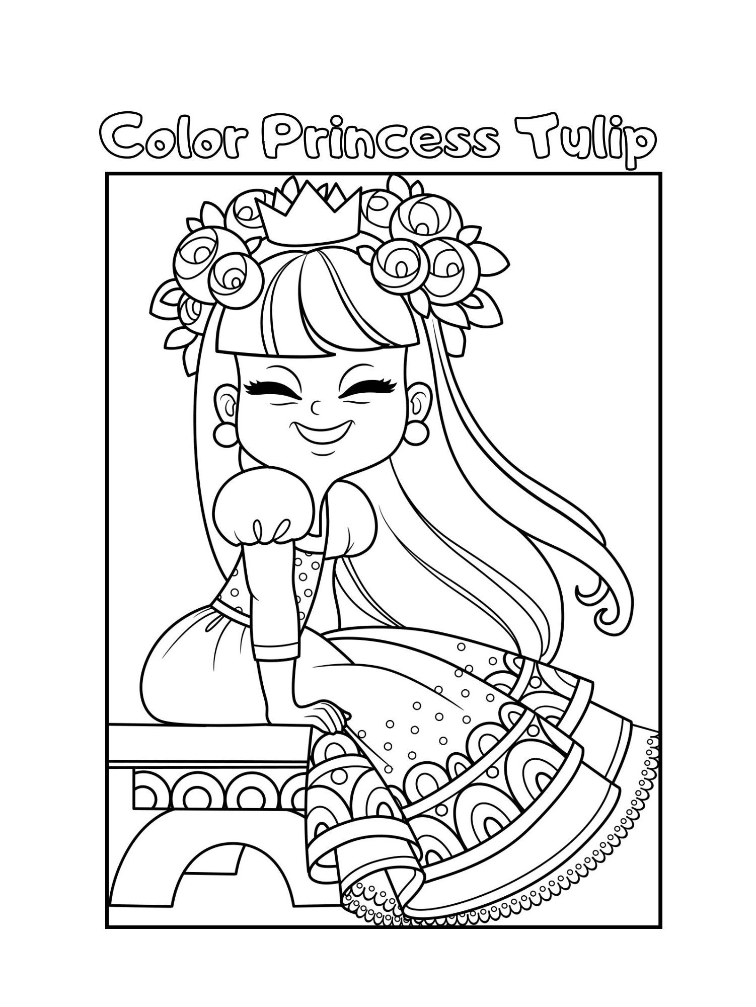Printable Princess Coloring Worksheet for Preschooler Kindergartner and ...